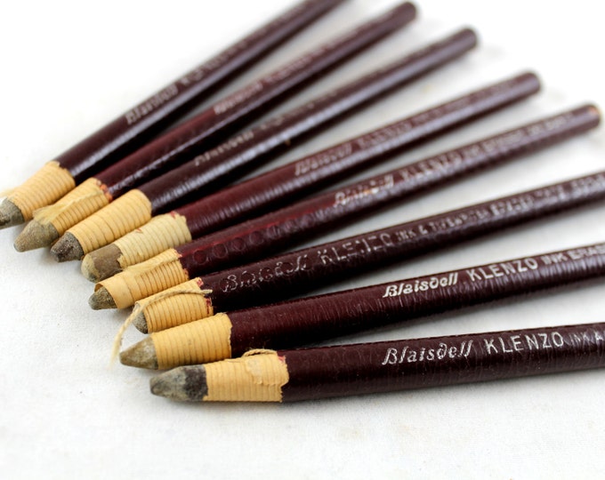 8 Vintage Ink Eraser Pencils. Typewriter Eraser KLENZO Blaisdell 533T ...