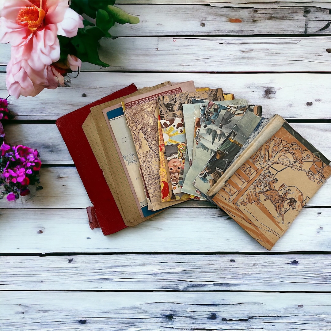 44 Antique Multi Colored Papers. Blank Book Pages/ Colored Guard Pages ...