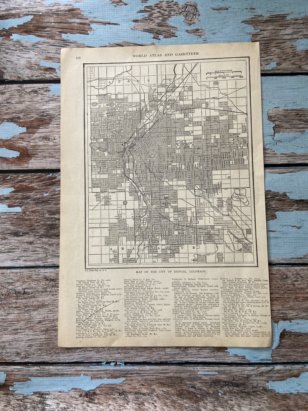 Antique Map of Denver Colorado. Colorado City Map. 1926 - Etsy Österreich