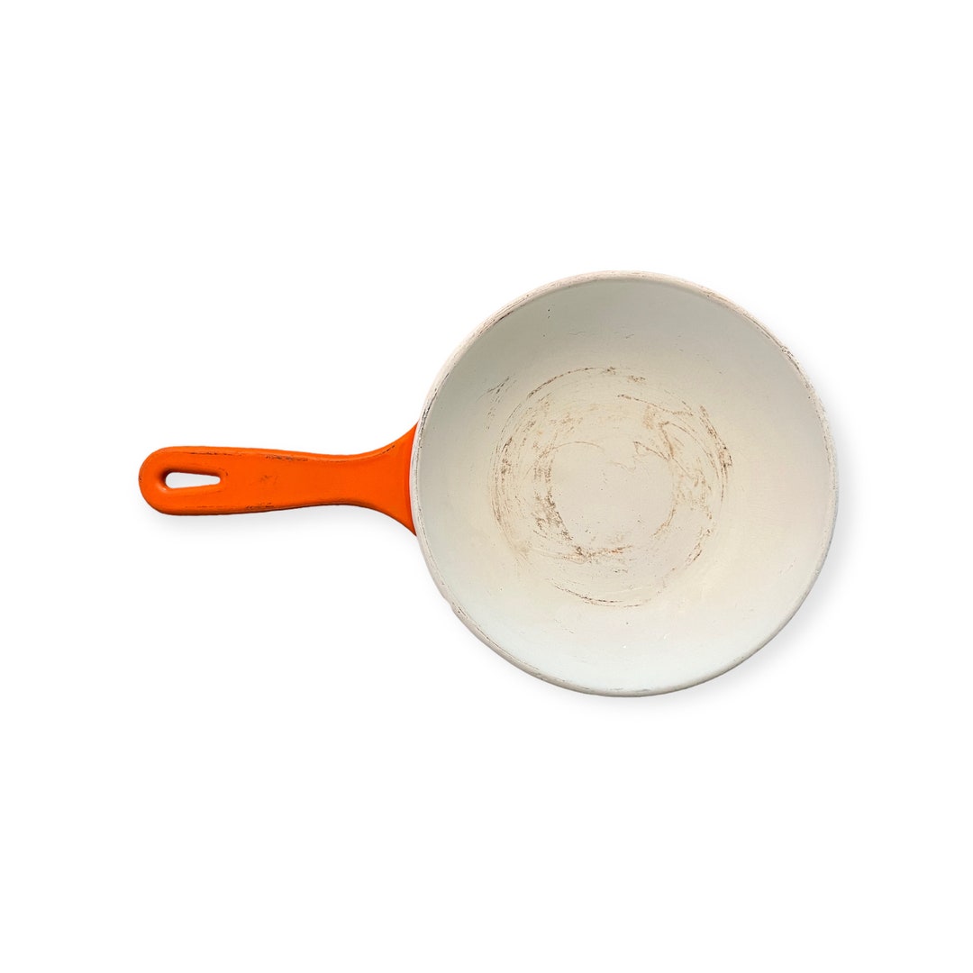 1970s Casron Red-orange Skillet. Enamel Cast Iron. Made in Japan ...