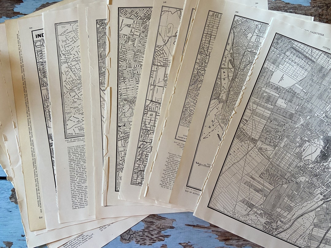 Antique City Map Collection. 20 Large Old Maps From 1930s. Ephemera ...