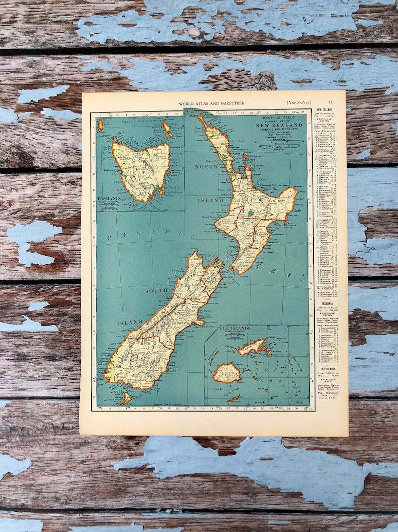 1937 New Zealand Map. Vintage Map of New Zealand. Historical - Etsy