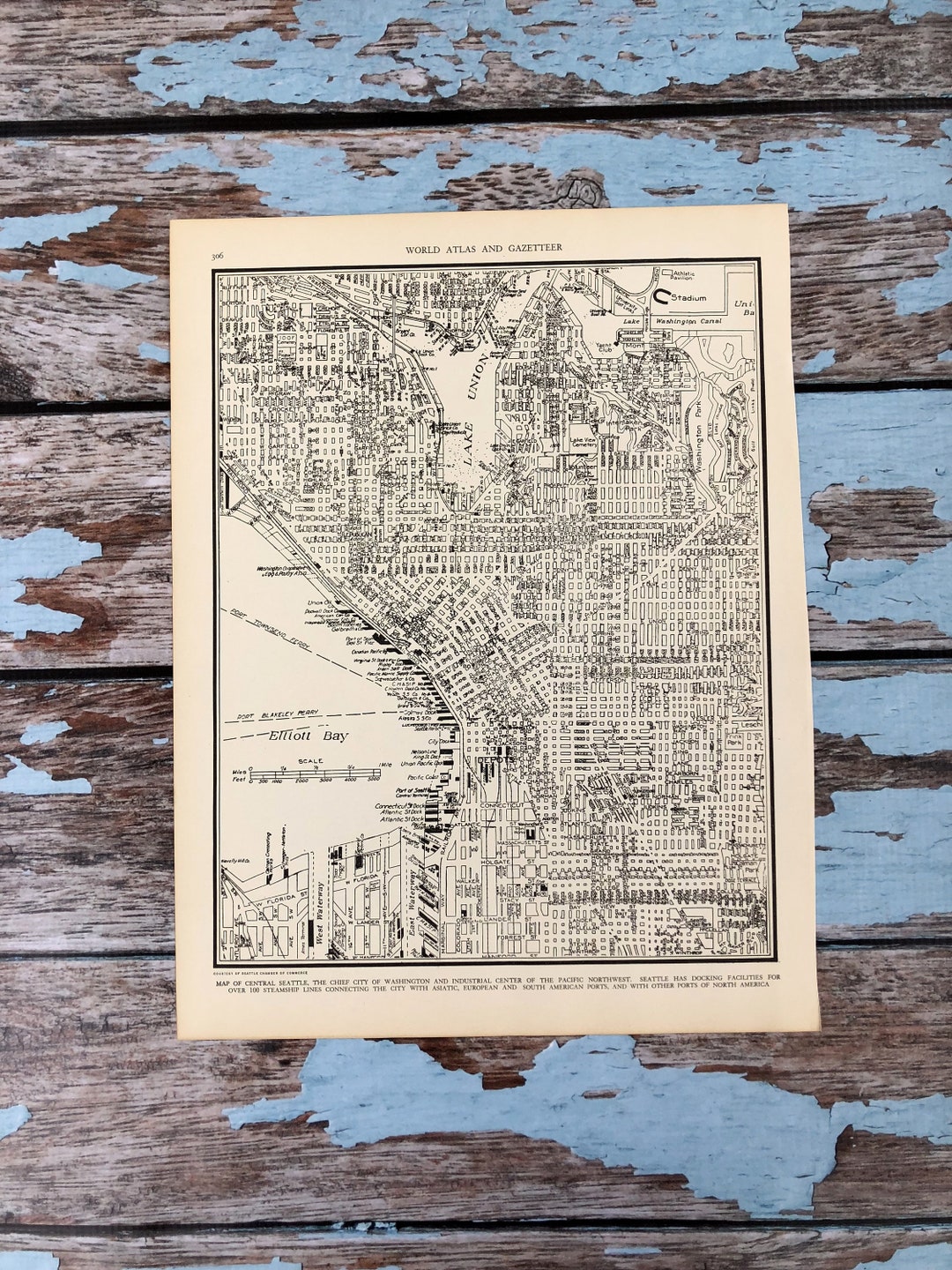 Antique Map of Seattle. Seattle City Map. 1937 Historical Print ...