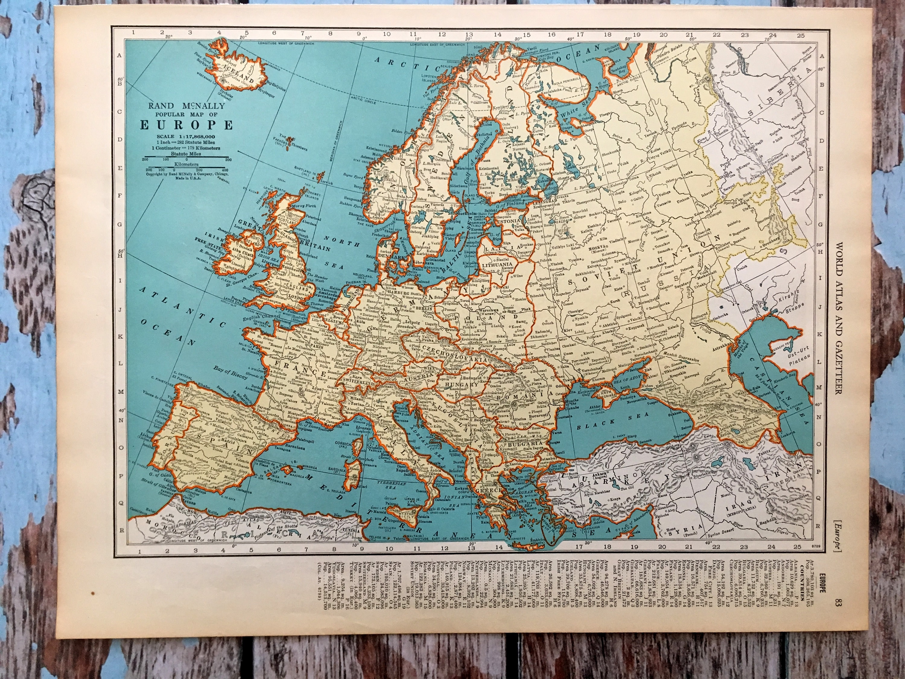 Home & Living Globes & Maps Lithograph for Framing Beautiful 100 Year ...