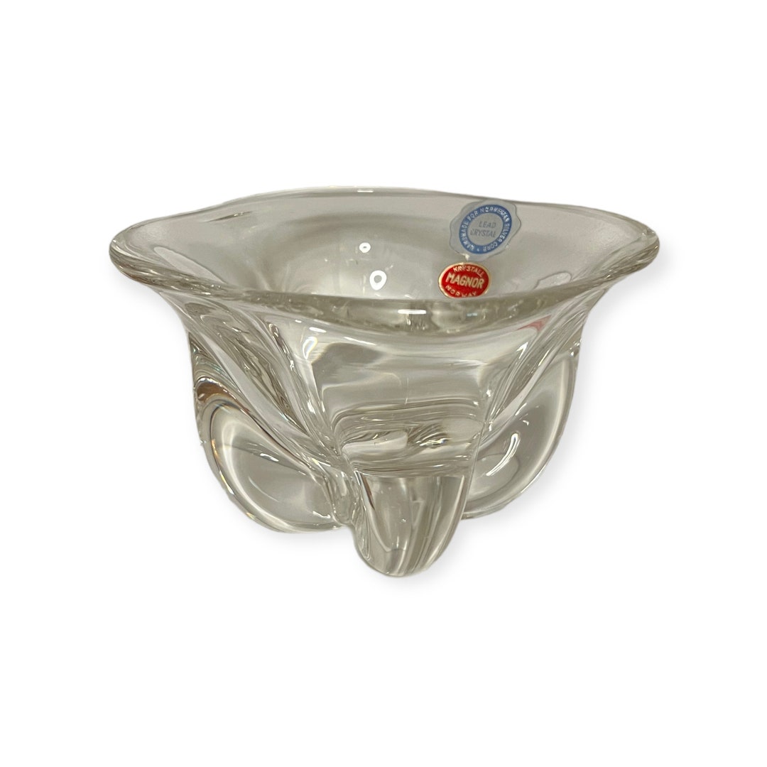 Vintage Scandinavian Crystal Bowl. Magnor Norway Small Lead Crystal ...