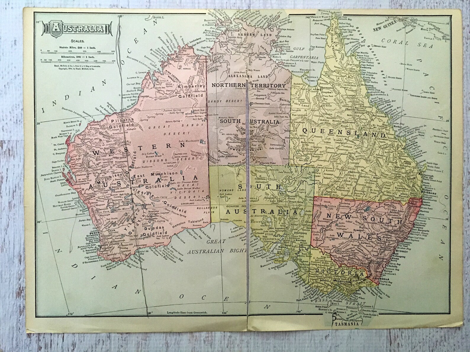 1912 Australia Map. Original Antique Colorful Map of - Etsy