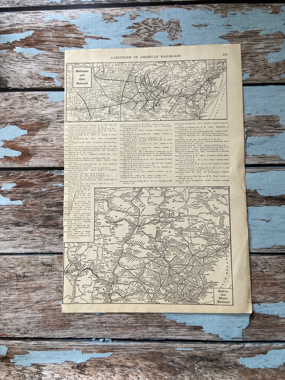 1926 Railroad Map. Antique Map of Baltimore/ Ohio & Boston/ Maine ...