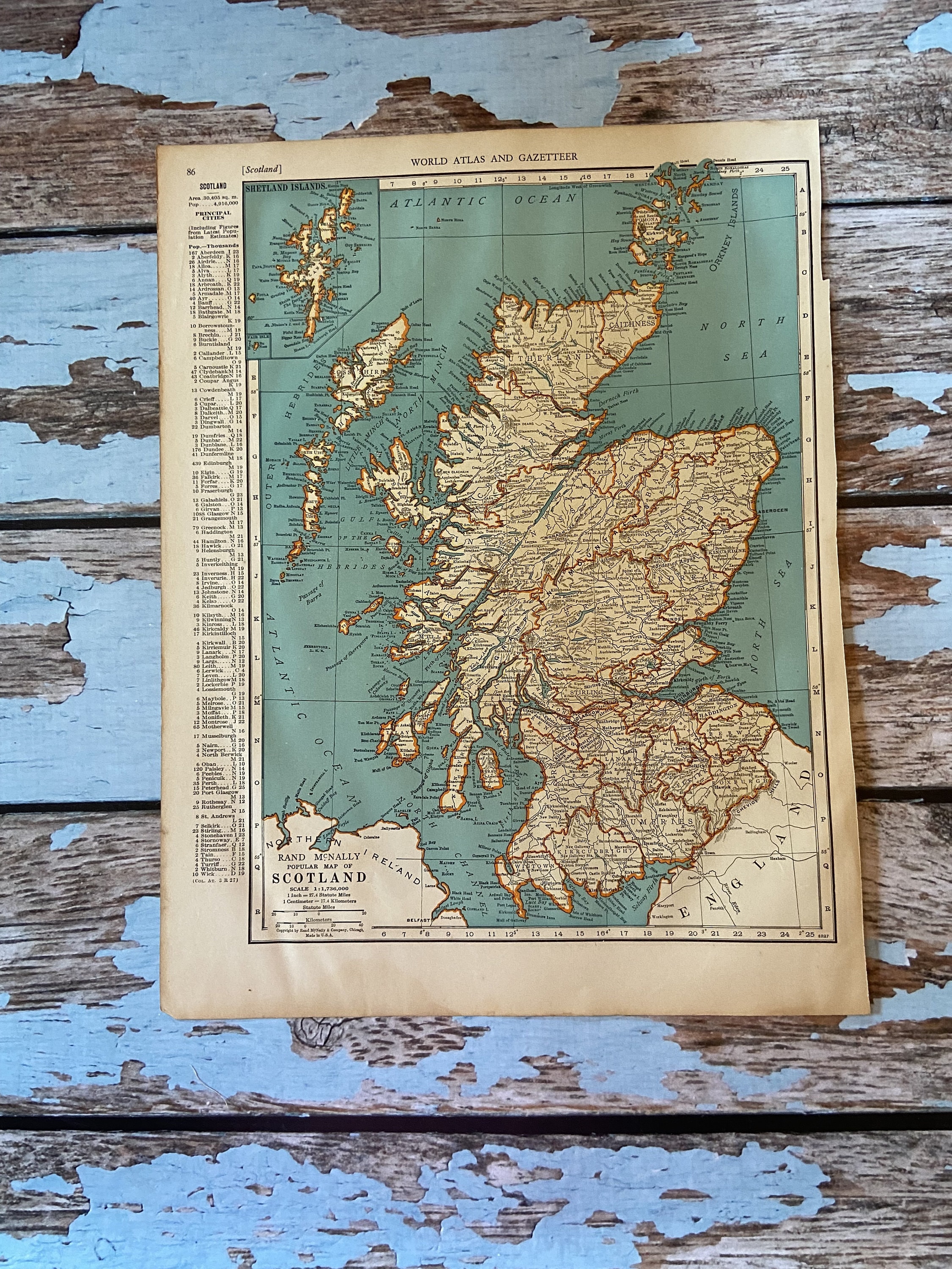 1937 Scotland Antique Map. Old Map of Scotland. Historical - Etsy UK