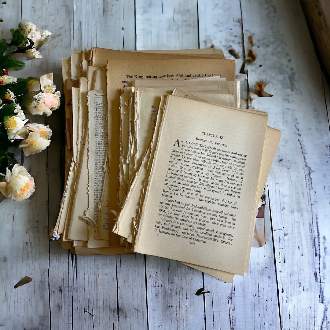 Huge Stack of Old Papers. 250 Vintage Antique Book Pages. Late 1800s ...