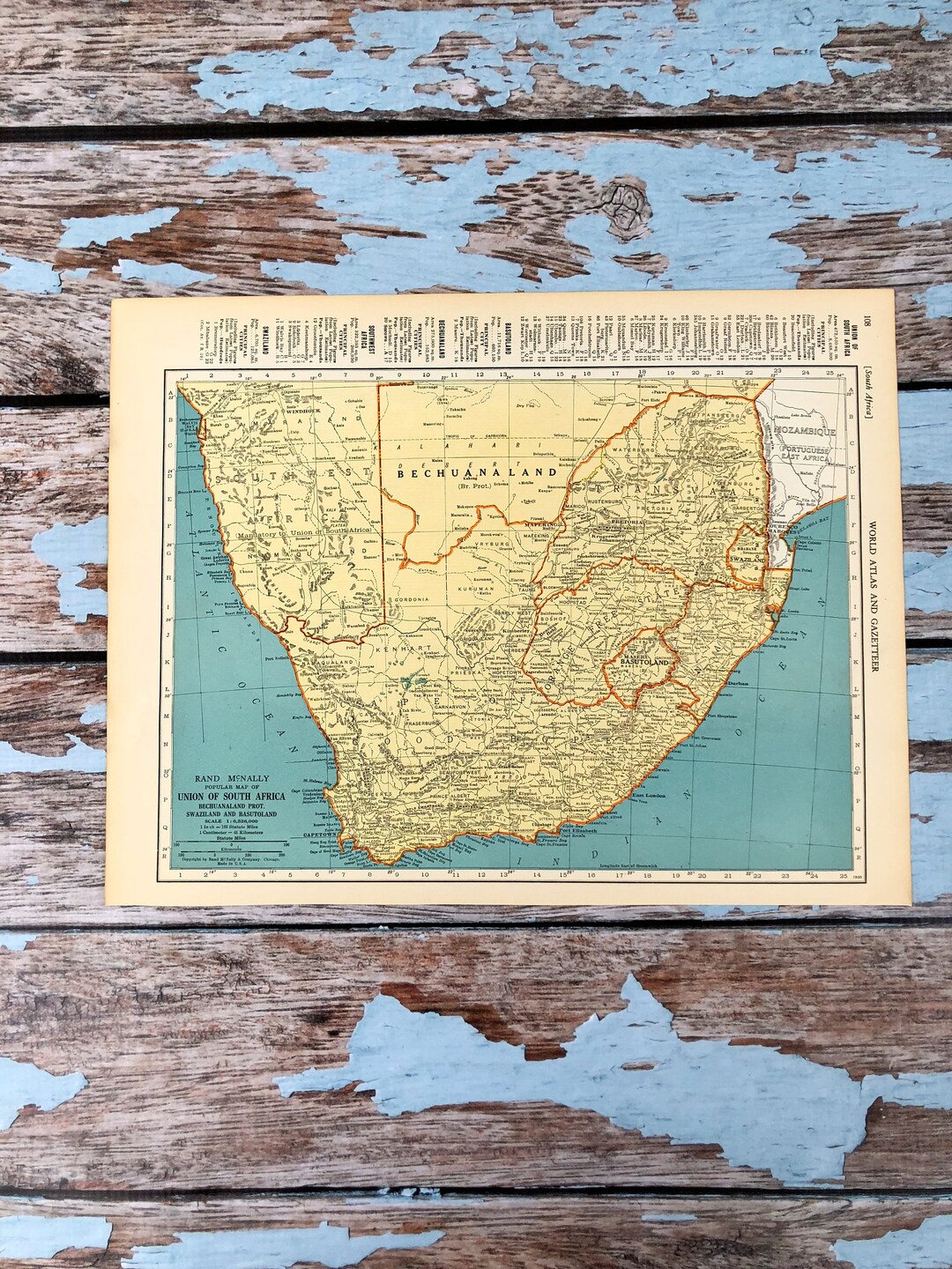 1937 South Africa Antique Map. Old Map of S Africa - Etsy