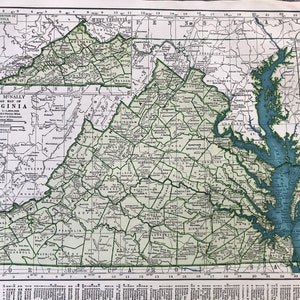 1940 Virginia Map. Old Map of Virginia. Antique Historical Print ...