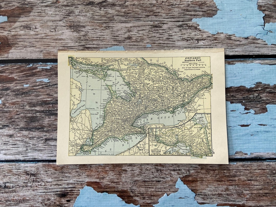 1925 Southern Ontario Map. Antique Map of Ontario Canada. Old - Etsy