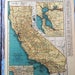 1937 California Map. Old State Map of California. Antique Historical ...