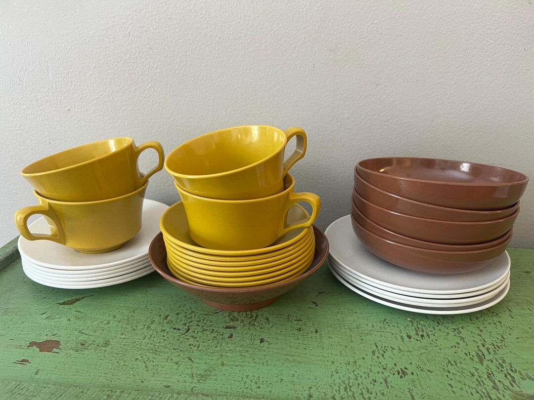 Melamine Melmac Mixed Lot Tea Cups, Bowls, Saucers, Small Plates ...