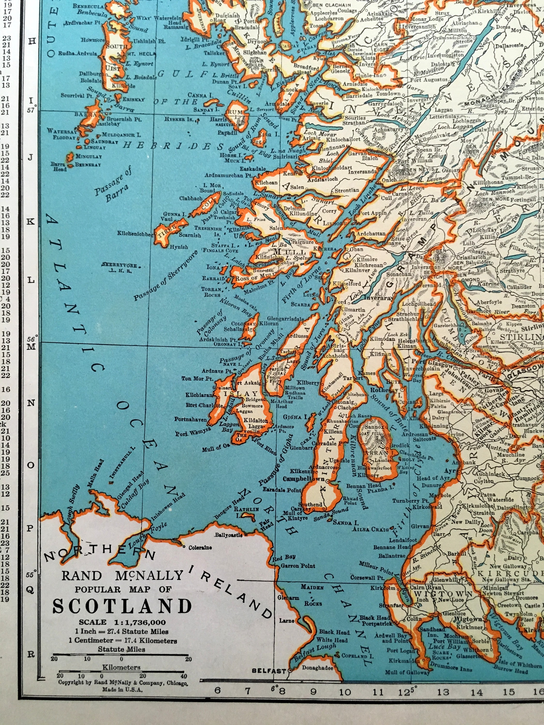 1937 Scotland Antique Map. Old Map of Scotland. Historical - Etsy UK