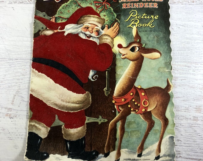 1951 Rudolph the Red Nosed Reindeer Picture Book. Whitman Publishing ...