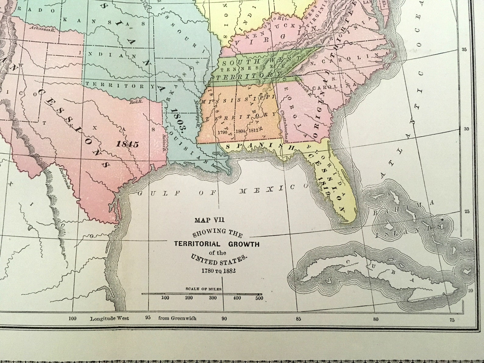 1882 Map Showing the Territorial Growth of the United States. - Etsy