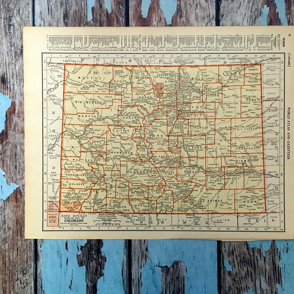 Vintage Map Colorado - Etsy