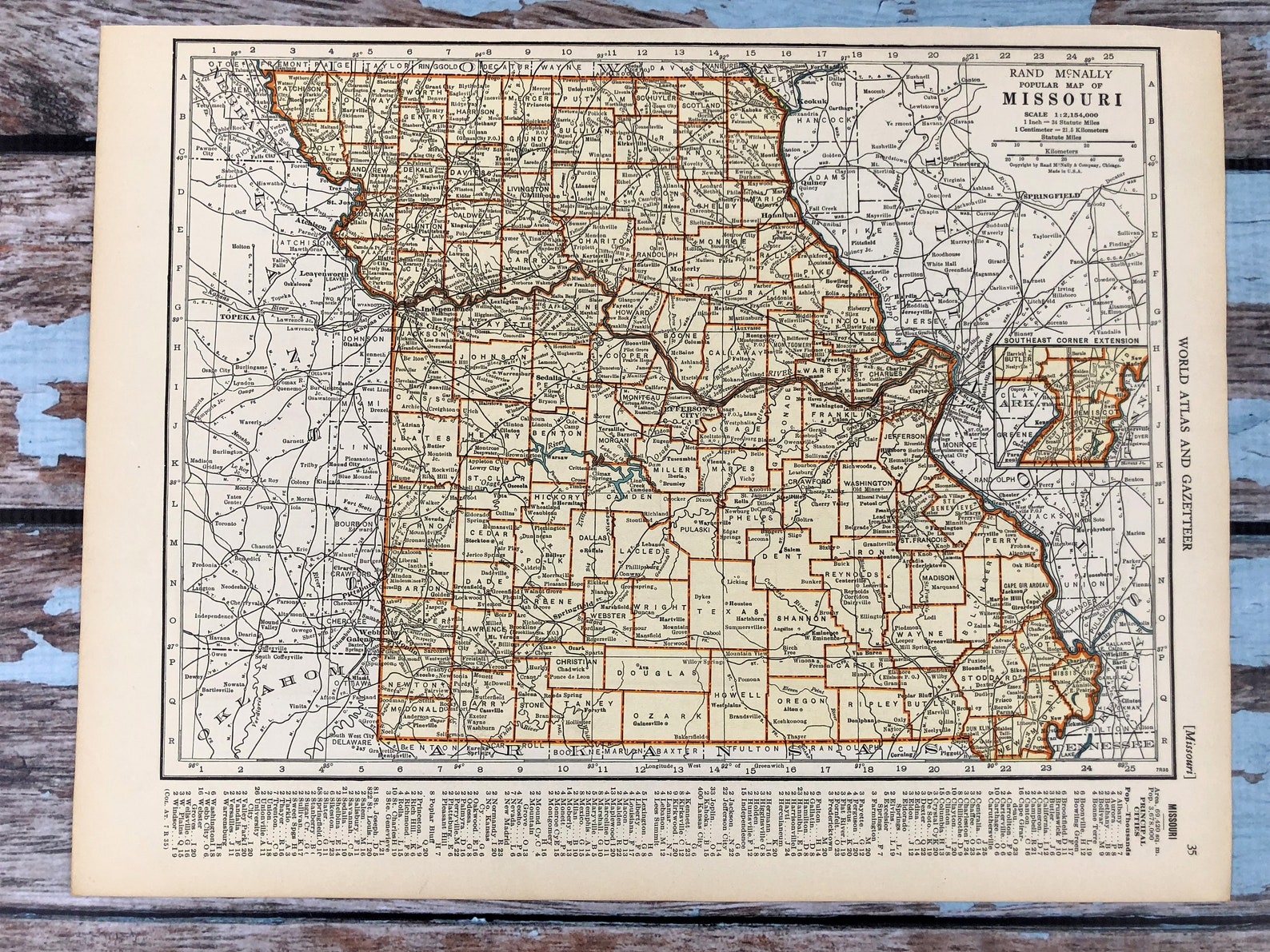 1937 Missouri Antique Map. Old State Map of Missouri. - Etsy