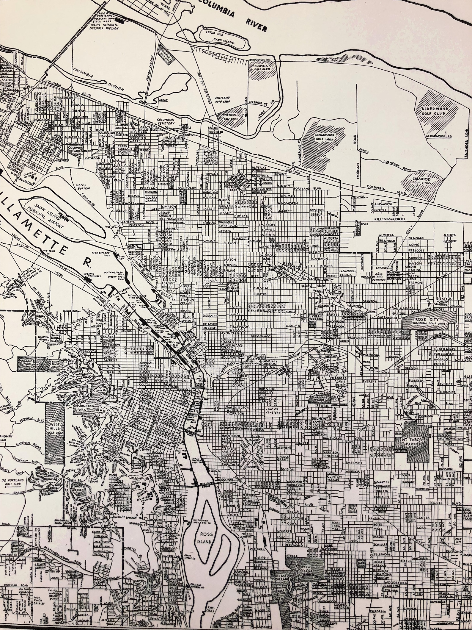 Antique Map of Portland. City Map. 1937 Historical Print - Etsy