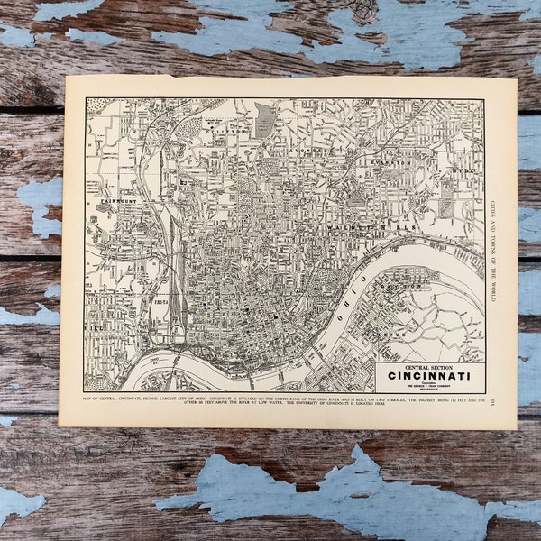 Street Map of Cincinnati - Etsy