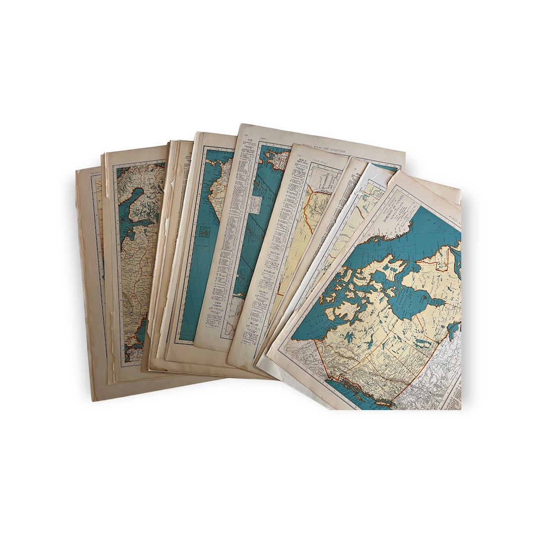 Antique Map Collection. 20 Large Vintage 1930s Map Set. Ephemera ...