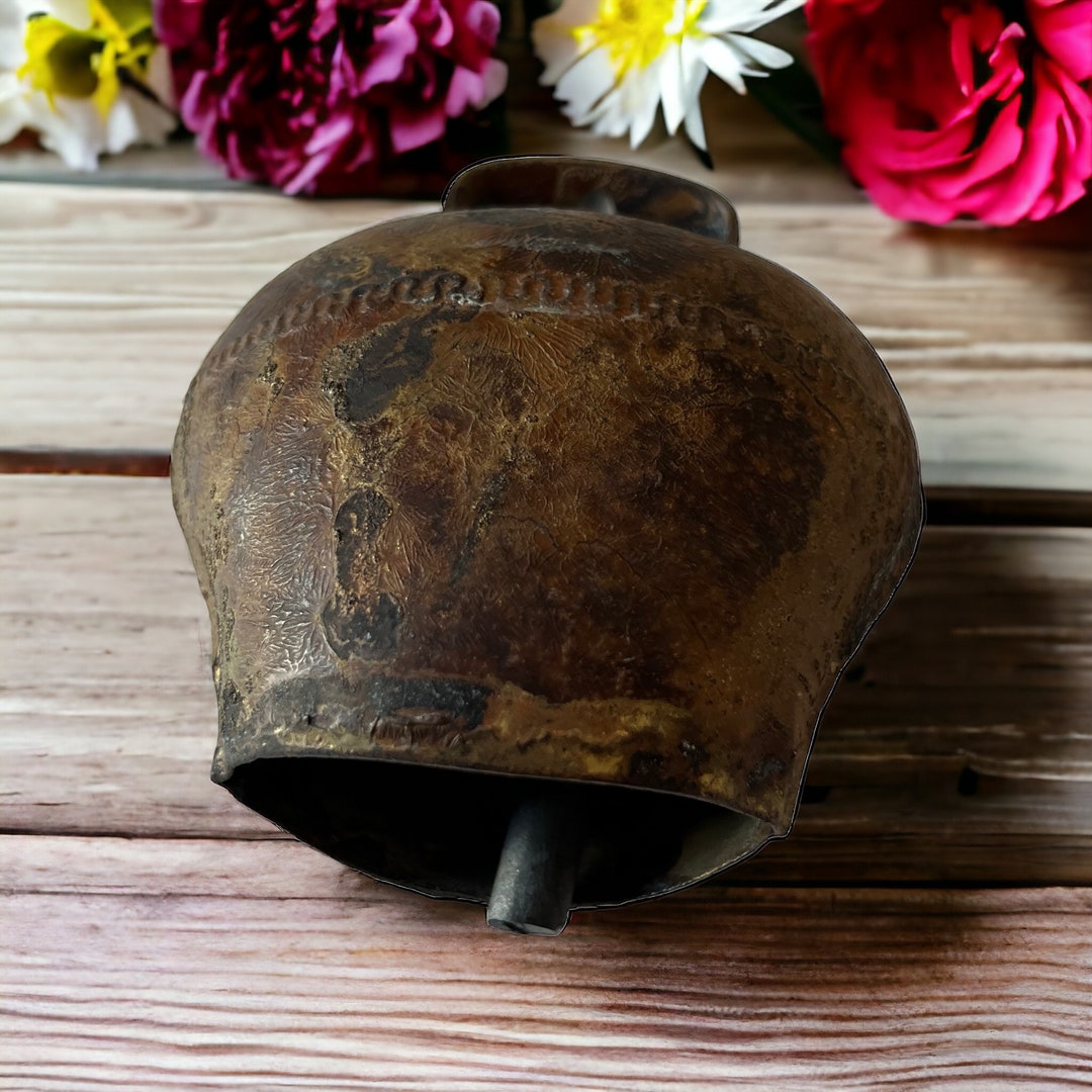 Antique Cowbell From Switzerland. Large Swiss Cow Bell, Hand Forged ...