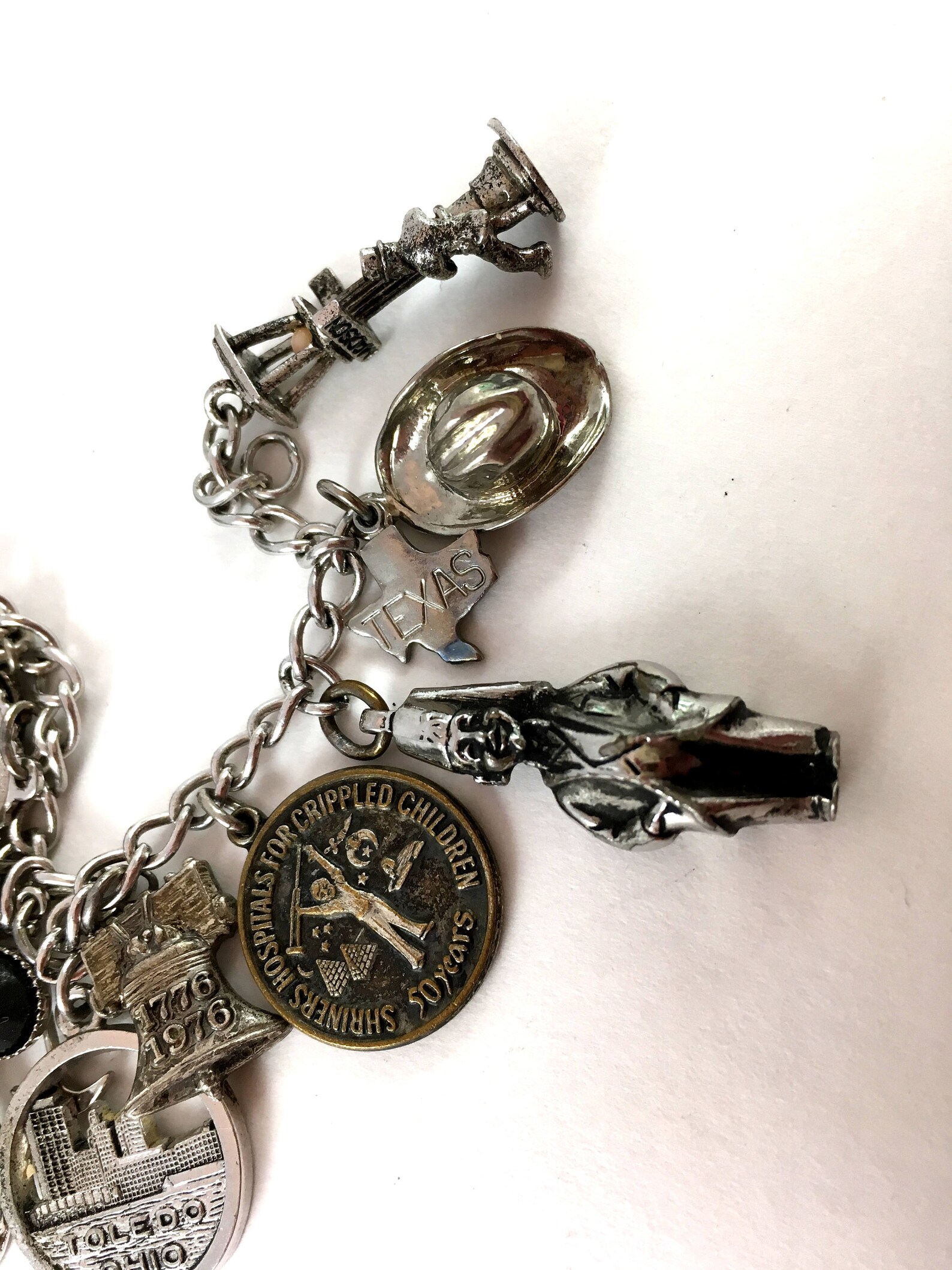 Sterling Silver Charm Bracelet W Shriners' Charms. 7 - Etsy
