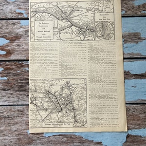 1926 Railroad Map. Antique Map of New York and Chicago - Etsy