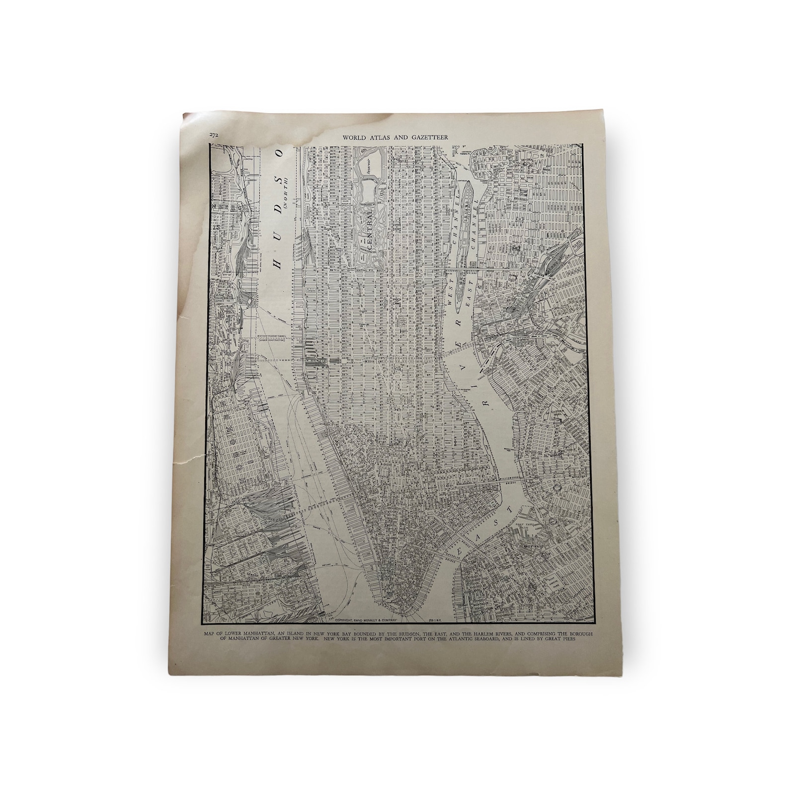 Manhattan Antique City Map. C1937. 89 Year Old Historical Print ...