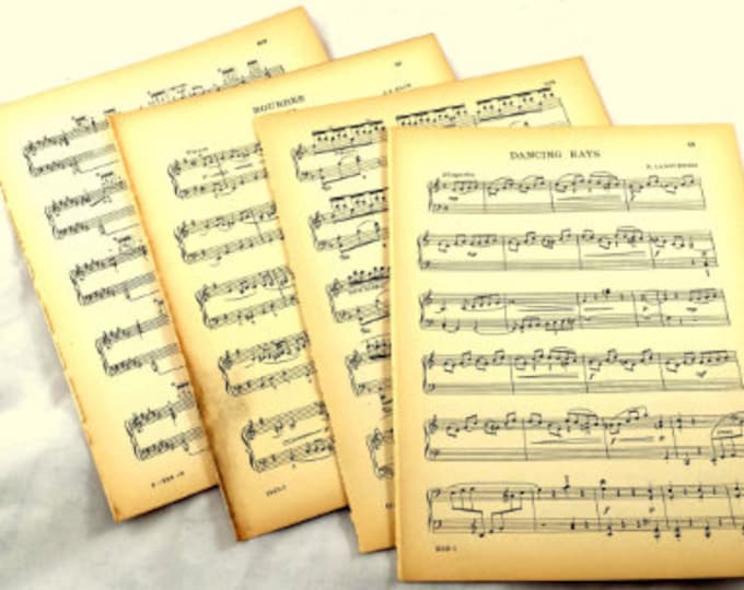 50 Vintage Sheet Music Pages. 8.5x11". Beautiful Antique Classical ...