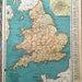 1937 England Antique Map. Old Map of England. Historical Print ...