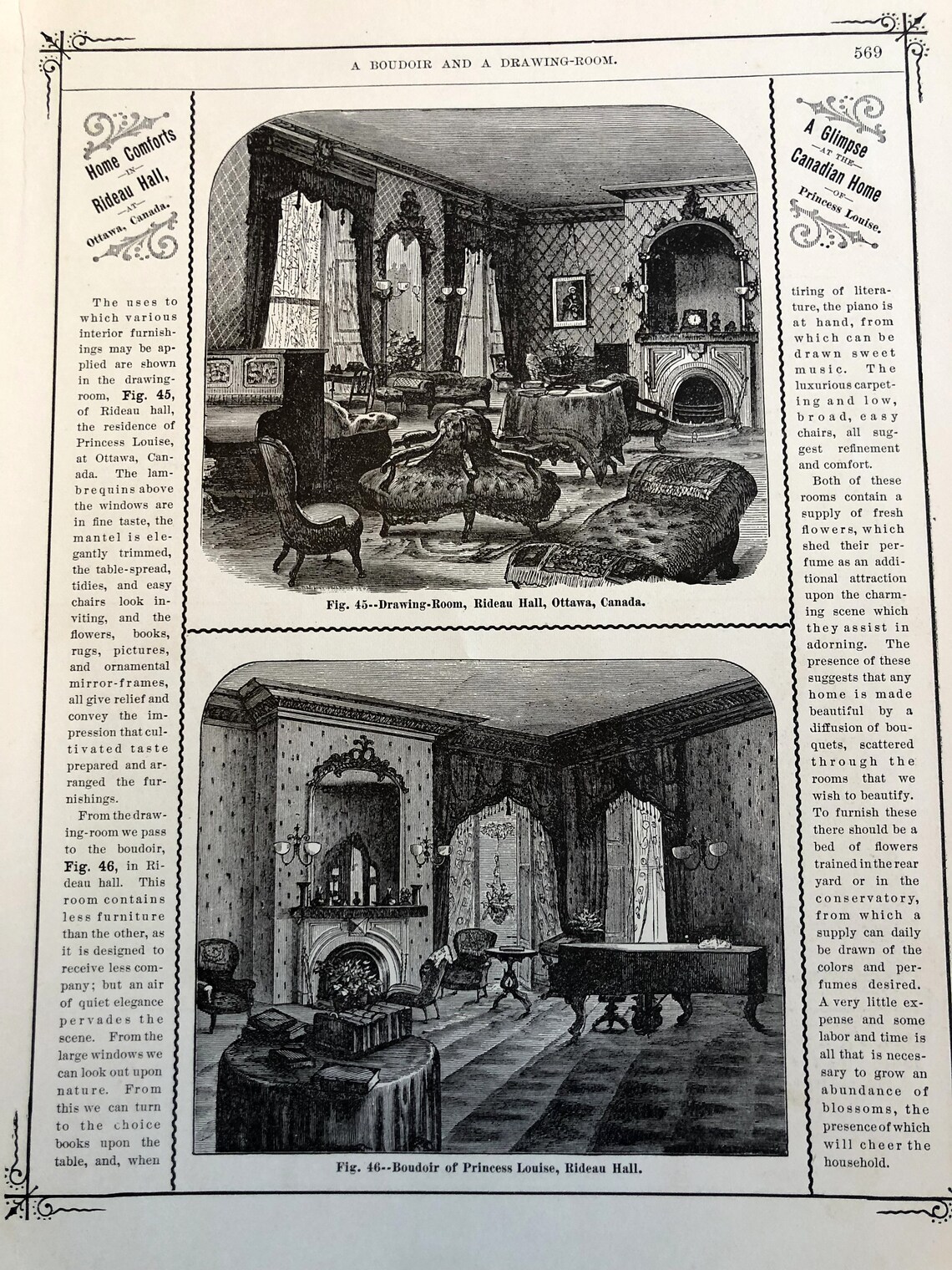 1880s Victorian Home Furnishings Art Print. Elegant Household - Etsy