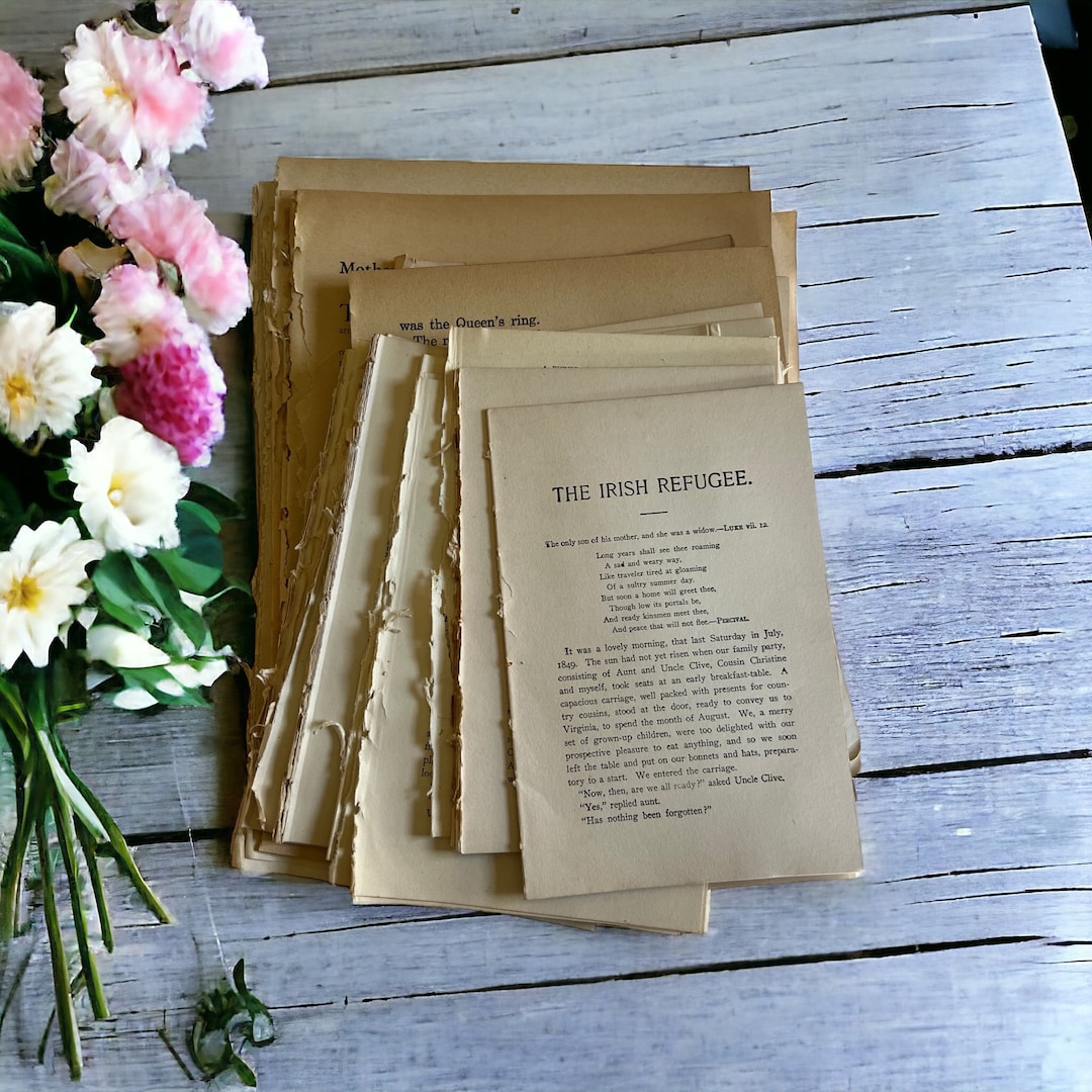 Huge Stack of Old Papers. 250+ Vintage Antique Book Pages. Late 1800s ...