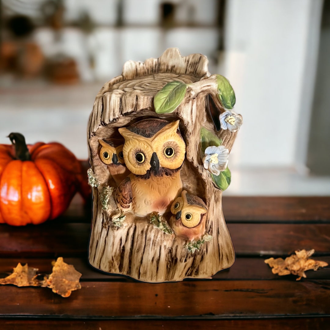 Vintage 1976 Enesco Ceramic Owl Family Figurine. 4.5 - Etsy