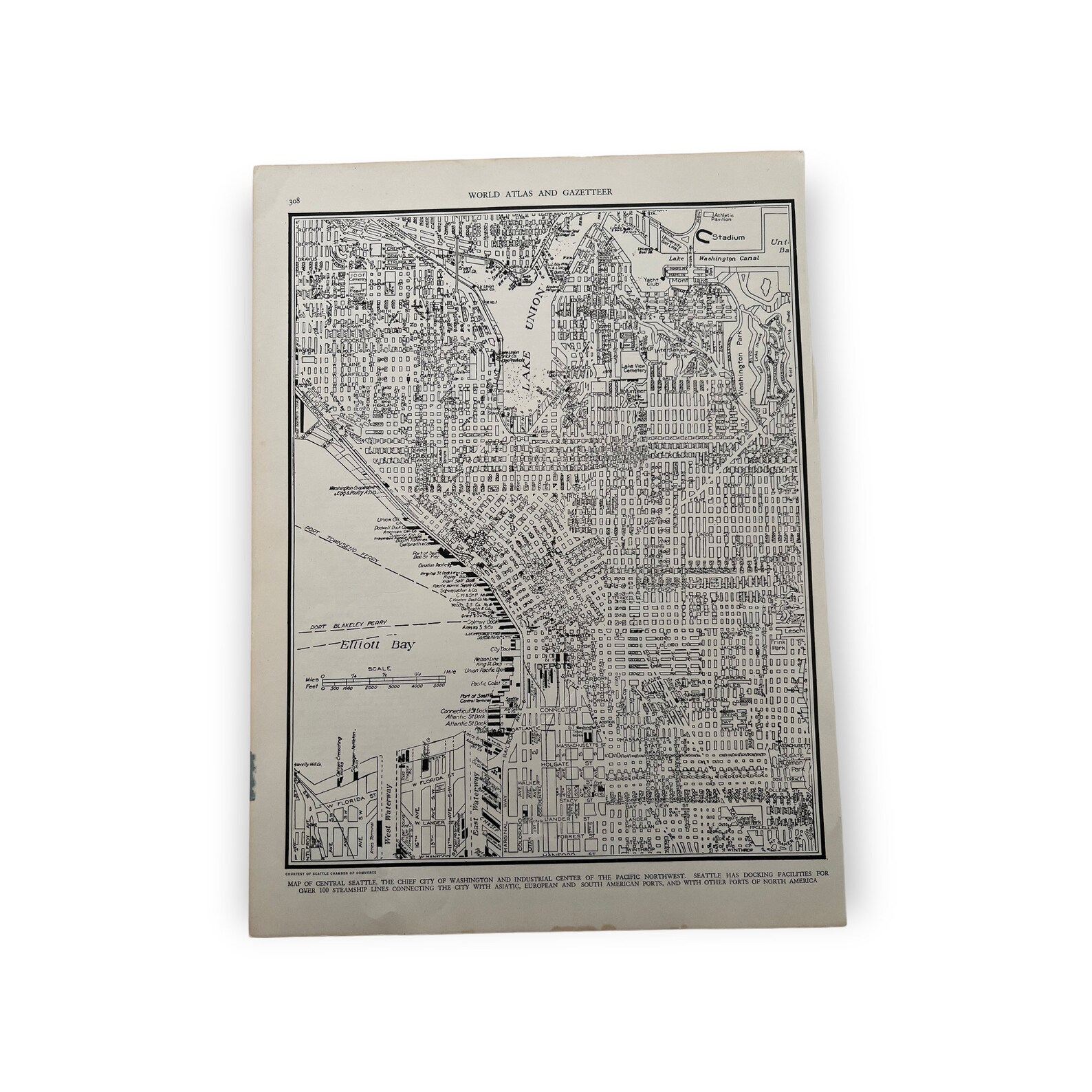 Antique Map of Seattle. Seattle City Map. 1937 Historical Print ...