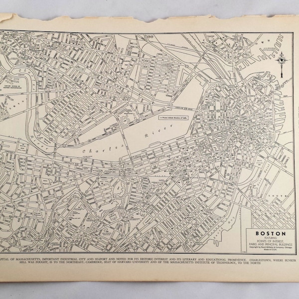 Boston City Map - Etsy