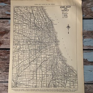 Antique Map of Chicago. Chicago City Map. 1937 Historical | Etsy