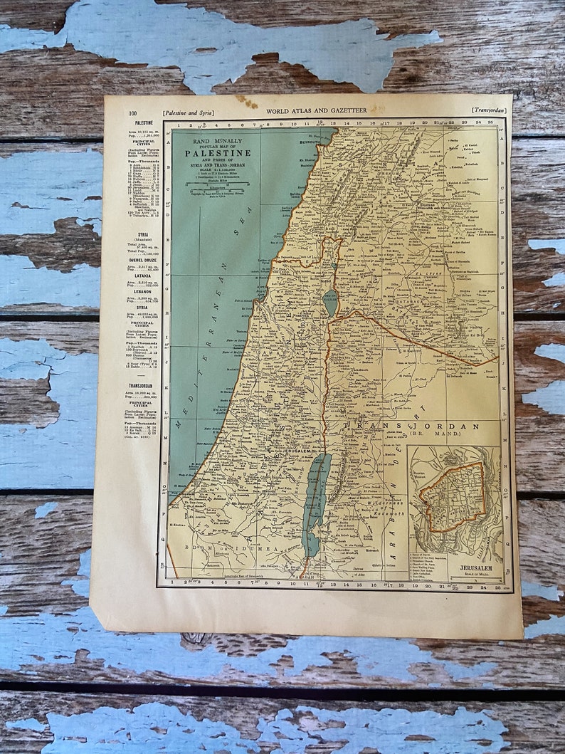 Mapa antiguo de Palestina de 1937. Mapa antiguo de Palestina y - Etsy ...