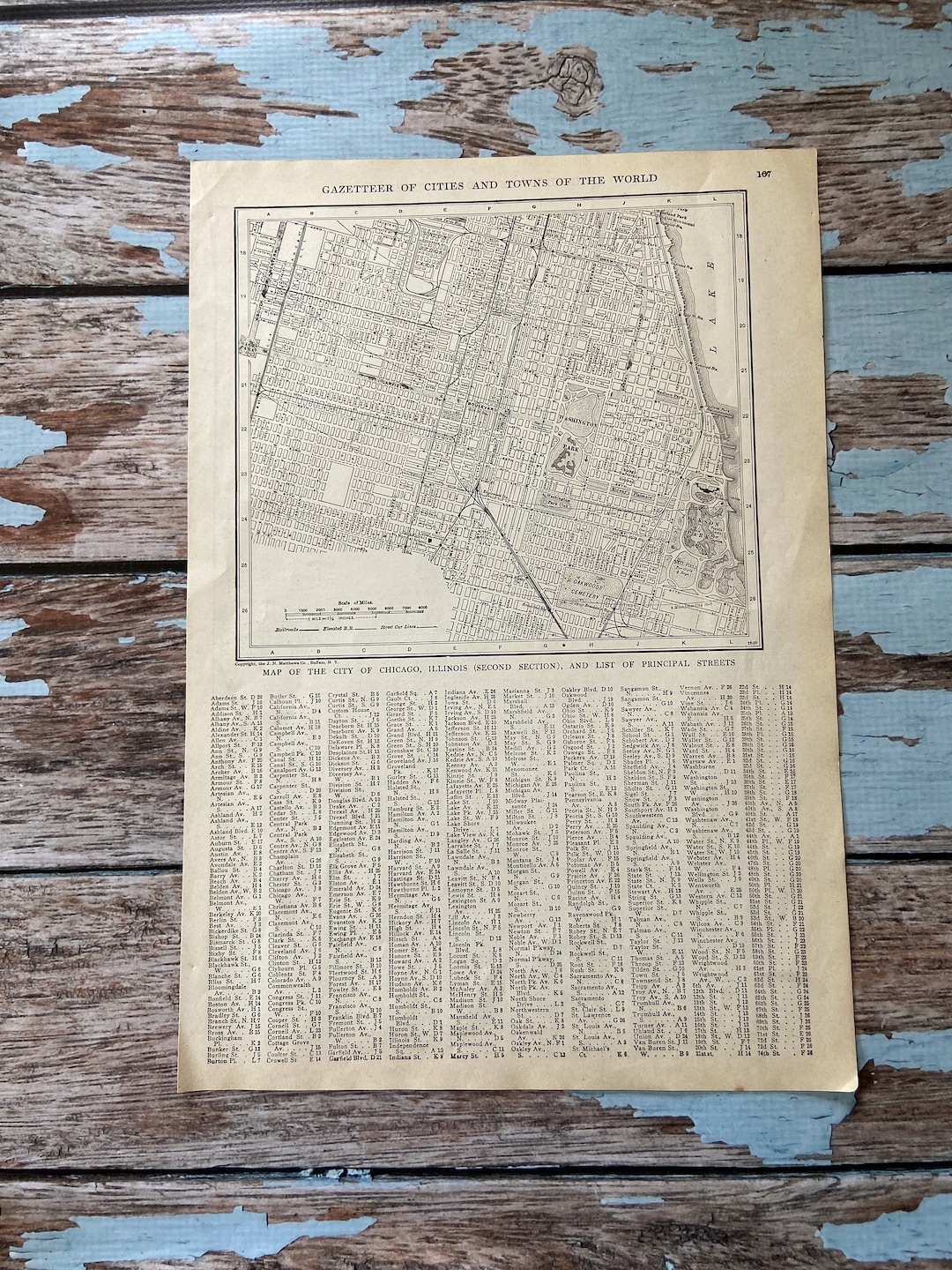 Antique Map of Chicago Illinois. Illinois City Map. 1926 Historical ...