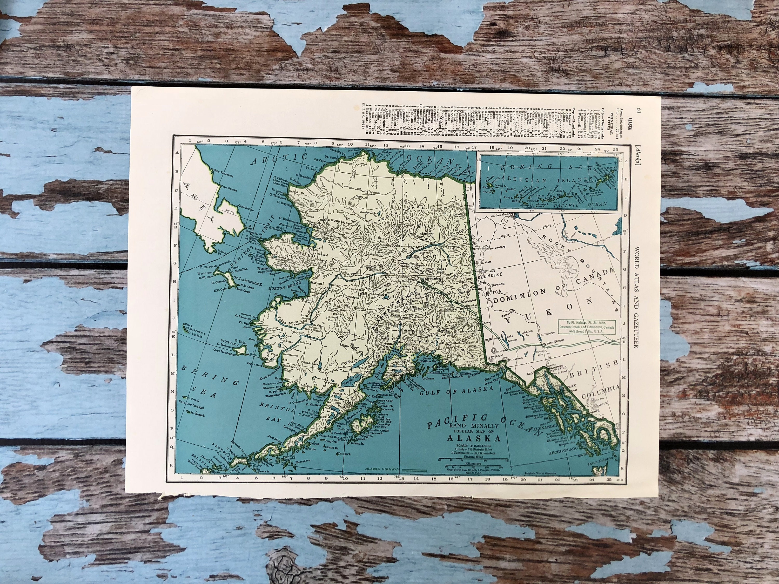 1940 Alaska Map. Vintage State Map of Alaska. Antique - Etsy