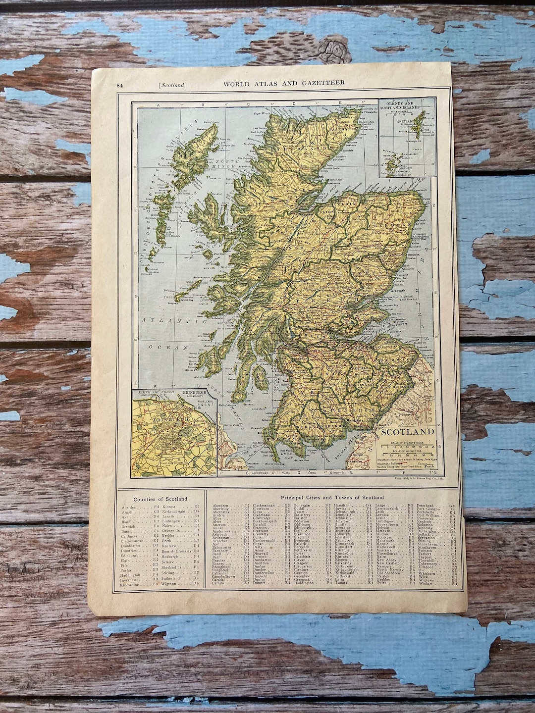 1926 Ireland Antique Map. Old Map of Ireland. Historical Print ...