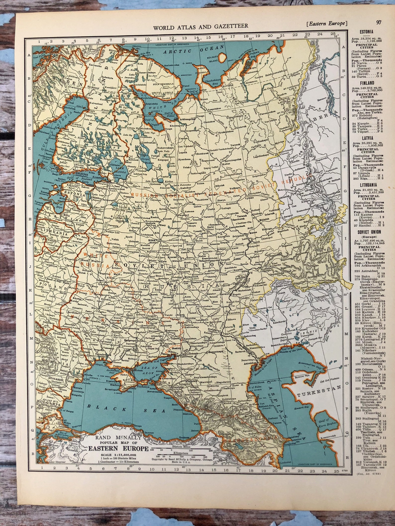 1937 Russia Asia Antique Map. Old Map of Asia & Eastern | Etsy