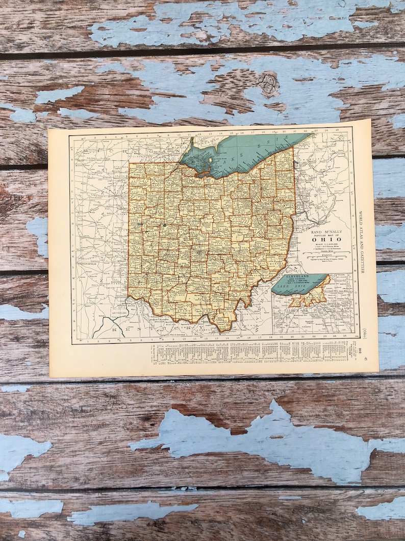 1937 Ohio Map. Old State Map of Ohio. Antique Historical - Etsy