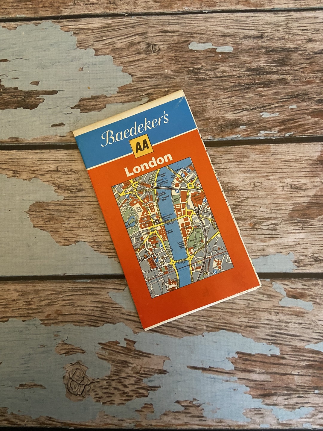 Vintage London Street Map by Baedeker's. London England City Map. Retro ...
