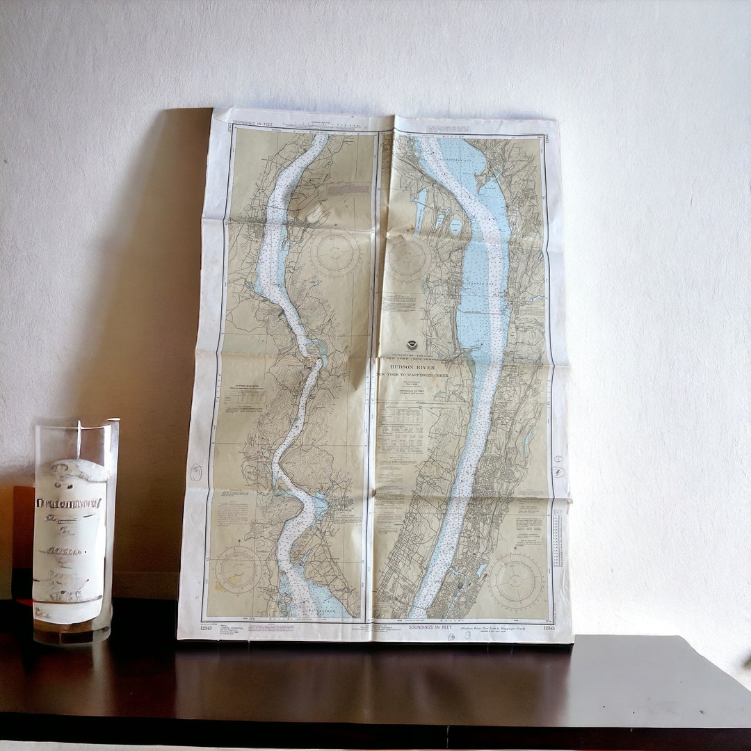 Nautical Chart 12343 Hudson River- New York to Wappinger Creek. NOAA ...
