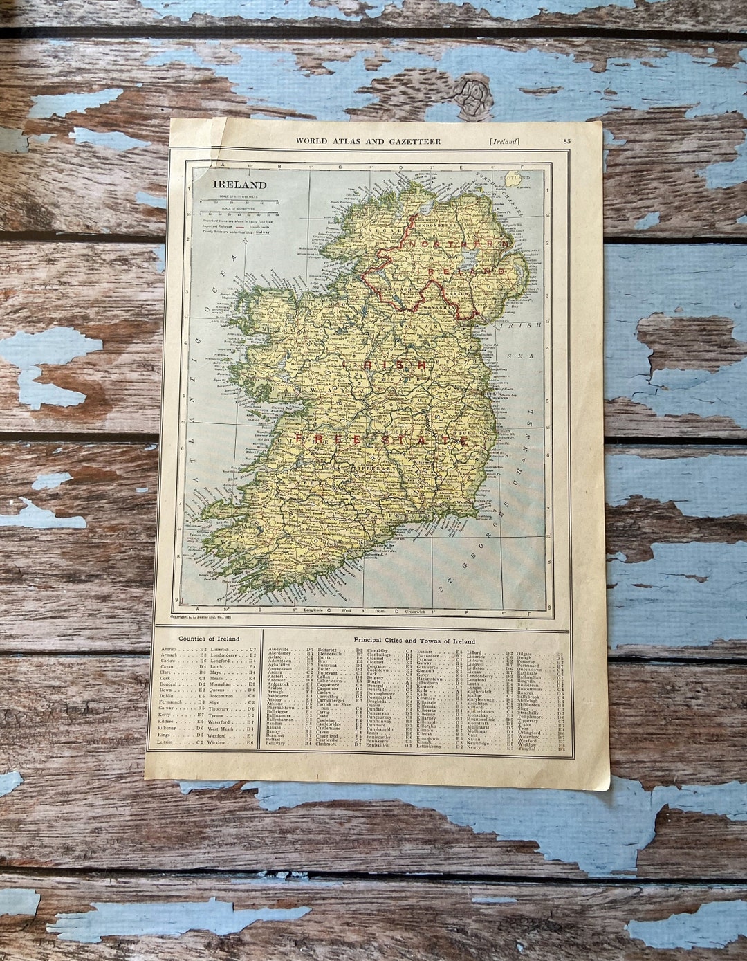 1926 Ireland Antique Map. Old Map of Ireland. Historical - Etsy