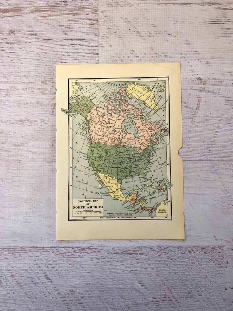 1920s North America Antique Map. Old Historical Print - Etsy