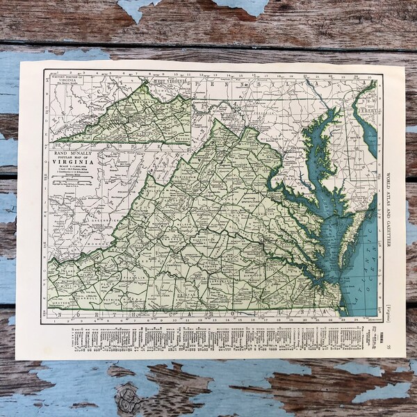 Map of Virginia - Etsy