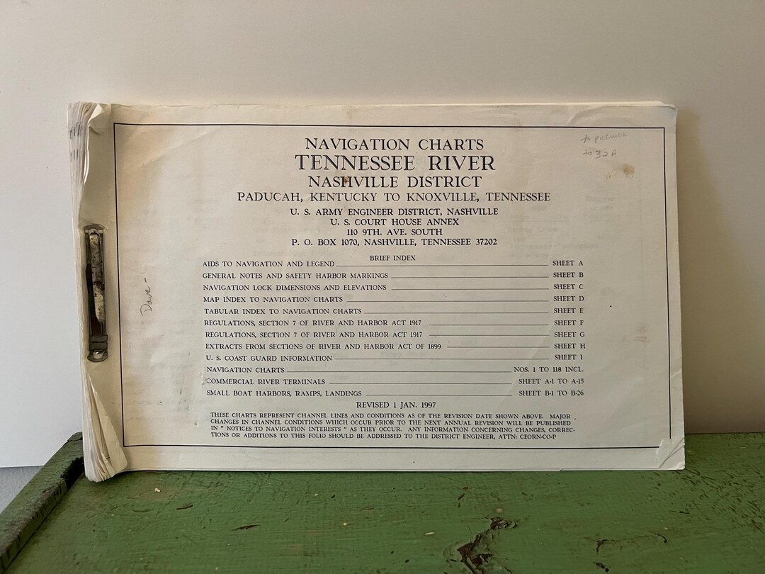 1997 Navigation Charts Tennessee River. Nashville District. Paducah ...
